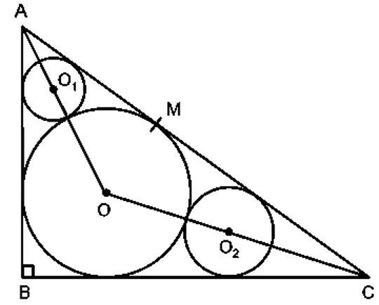 ABC is a right - angled triangle with ∠ABC = 90°. The centre of the ...