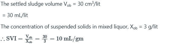 One litre of sewage, when allowed to settle down for 30 minutes give ...