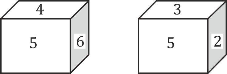 Two positions of the same cube are shown below. Determine which face of ...